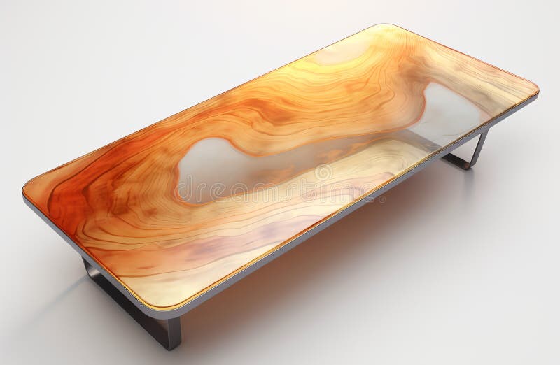 Conceptual Model of a Table Made of Wood and Epoxy Resin,Generated by ...