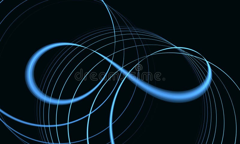 Conceptual Neon Blue Infinity Loop with Multiple Rings in Deep Dark 3d ...