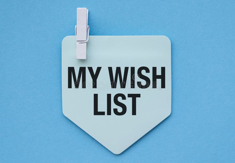 Conceptual, Notebook Paper on Blue Table. Open Diary and with My Wish ...