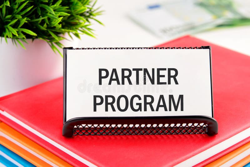Conceptual Partner Program Symbol. Copy Space on a Business Card ...