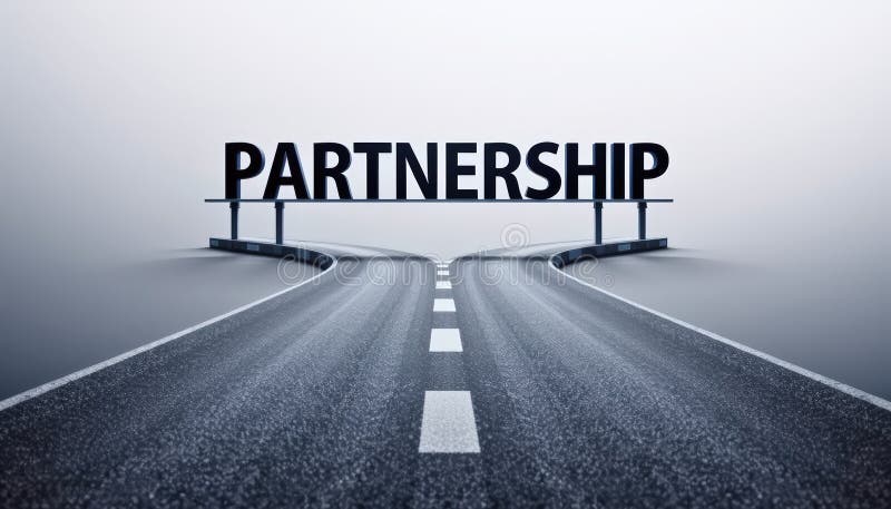 A Conceptual Path Split into Two Lanes Merging into One Under the Sign ...