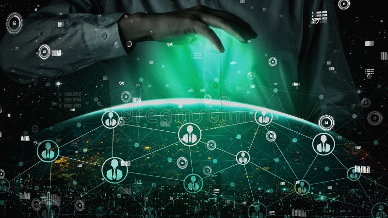 Conceptual People Network Linking and Connection Stock Illustration ...