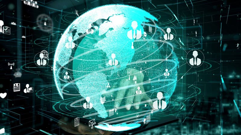 Conceptual People Network Linking and Connection Stock Illustration ...