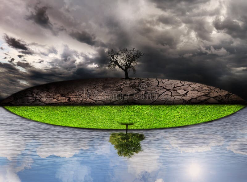 Conceptual Photo Depicting Earth Destroyed by Environmental Pollution ...