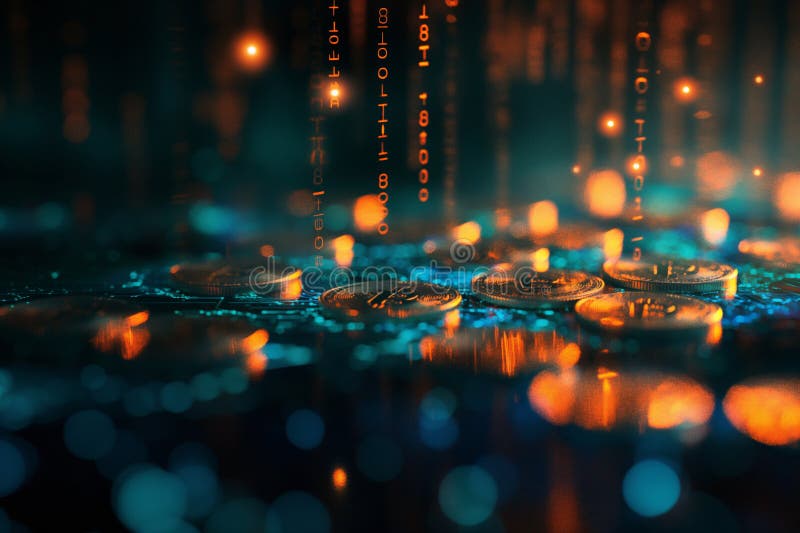 Conceptual Photo of Digital Money, Crypto Currency Stock Illustration ...