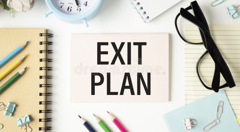 Exit plan text stock photo. Image of tack, typescript - 273850118