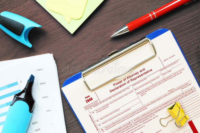 Conceptual Photo about Form 2848 Power of Attorney and Declaration of ...