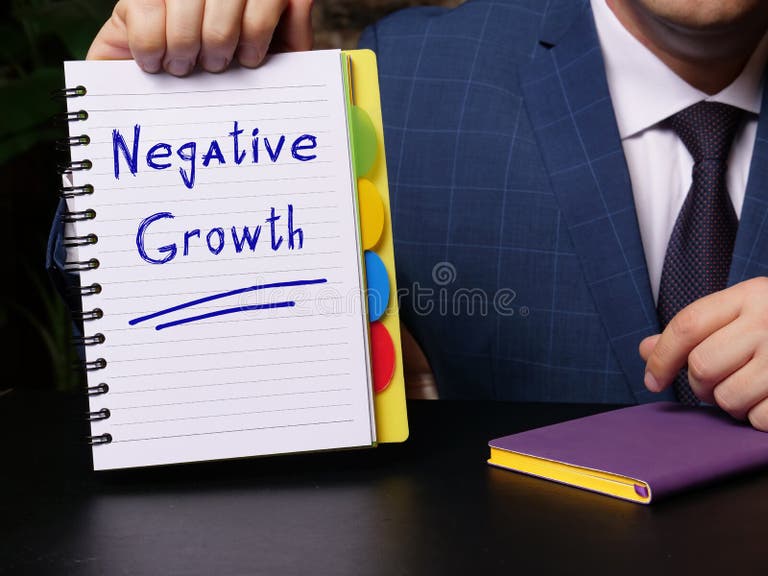 Conceptual Photo about Negative Growth with Written Text White Notepad ...