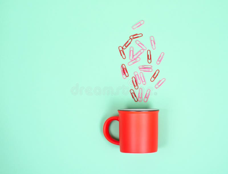 Conceptual Photo of Office Cup and Paper Clips. Stock Image - Image of ...