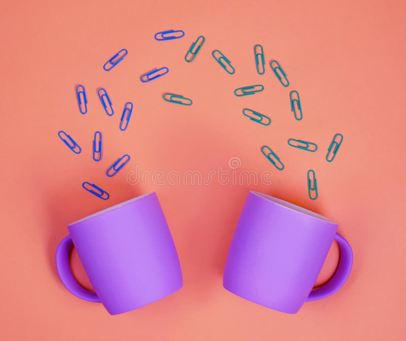 Conceptual Photo of Office Cup and Paper Clips. Stock Image - Image of ...