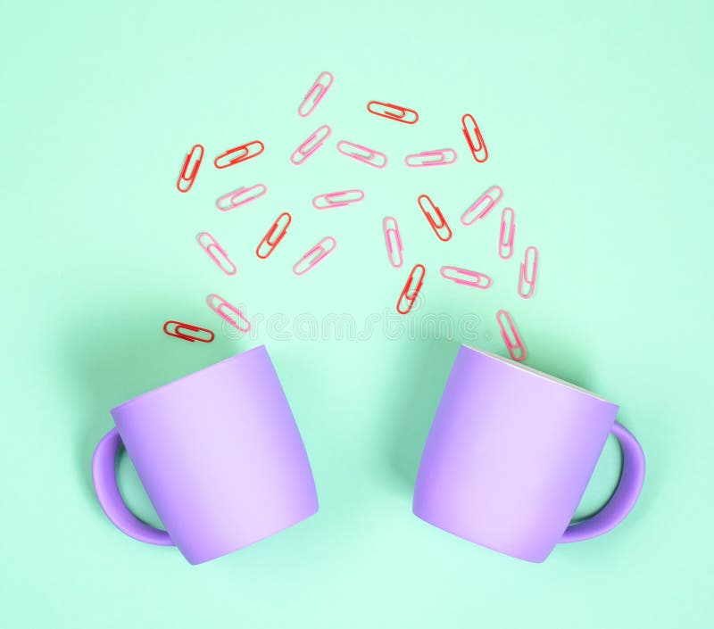 Conceptual Photo of Office Cup and Paper Clips. Stock Image - Image of ...
