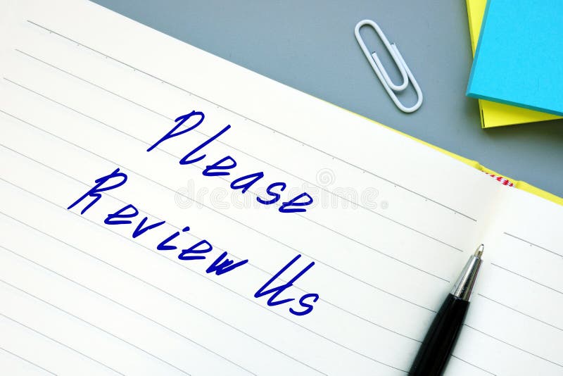 Please Review Us Text on Card, Concept Background Stock Photo - Image ...