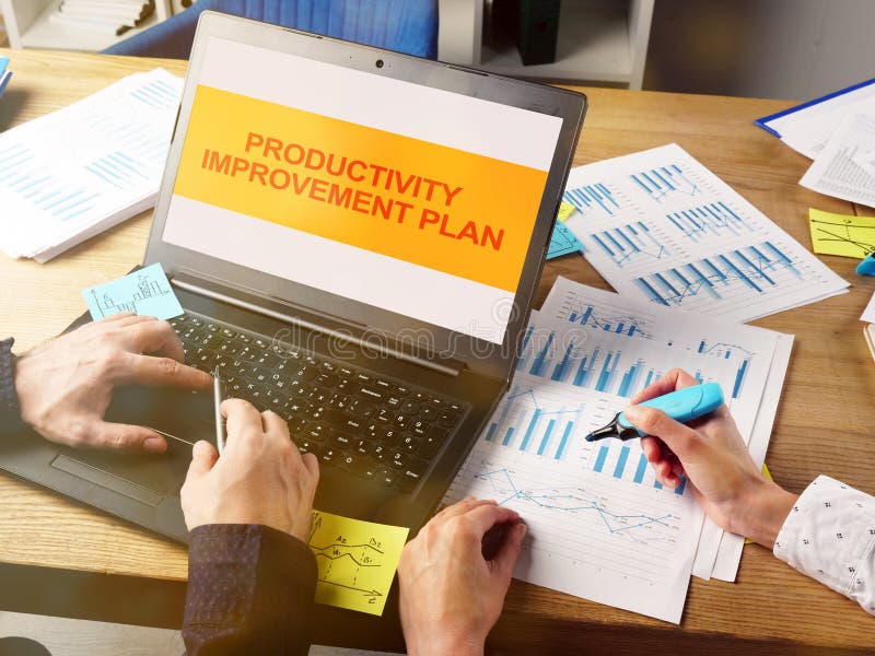 Conceptual Photo Showing Printed Text Productivity Improvement Plan ...