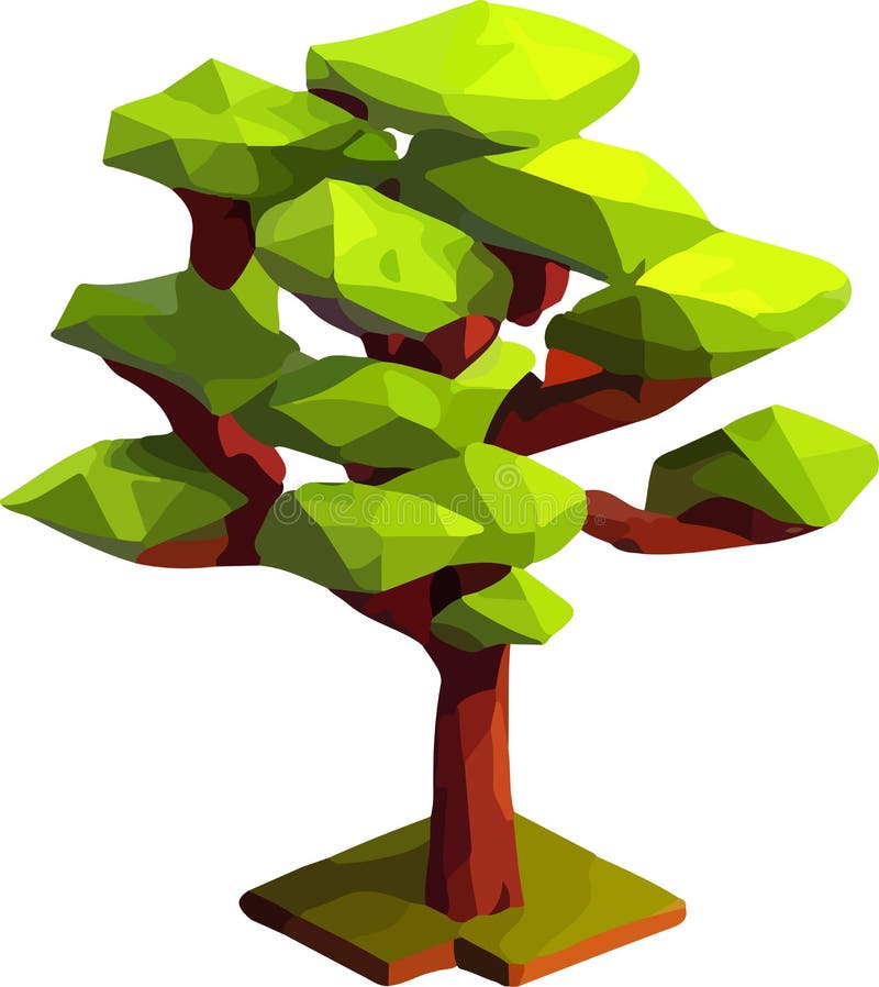Conceptual Polygonal Tree. Abstract Vector Illustration, Low Poly Style ...