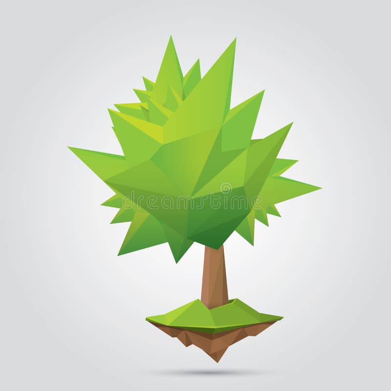 Conceptual Polygonal Tree. Vector Illustration Stock Vector - Illustration of landscape, branch ...