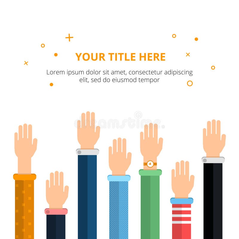 Conceptual Poster with Different Hands in Action Poses. Vector ...