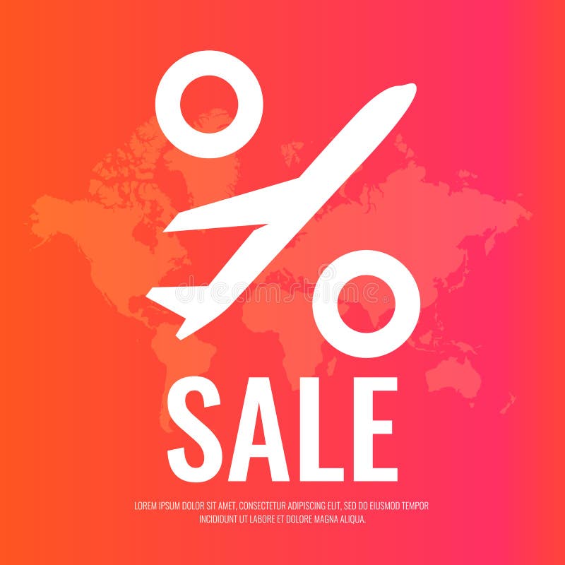 Conceptual Poster Sales and Discounts of Airplane Tickets. Stock Vector ...