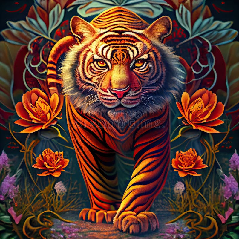 Conceptual and Powerful Tiger Design. Stock Illustration - Illustration ...