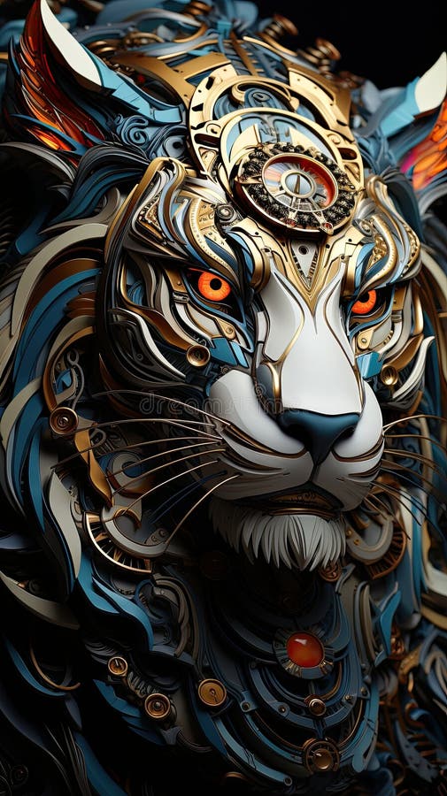 Conceptual and Powerful Tiger Design. Stock Illustration - Illustration ...