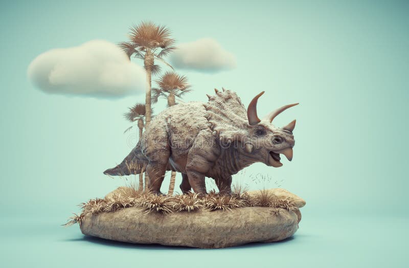 Conceptual Presentation Scene of a Triceratops Stock Illustration ...