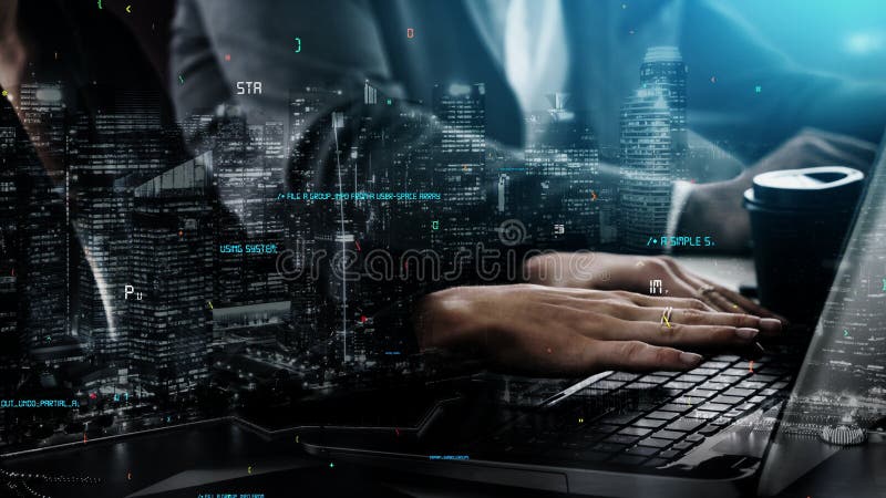 Conceptual Programming and Coding of Future Software Stock Illustration ...