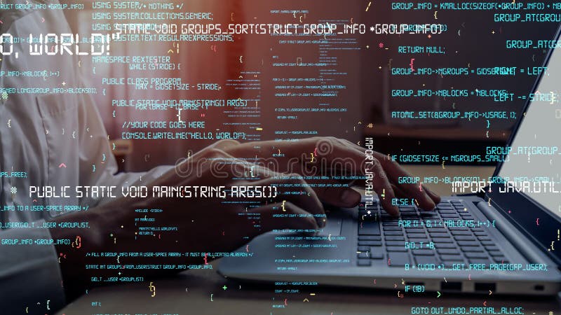 Conceptual Programming and Coding of Future Software Stock Illustration ...