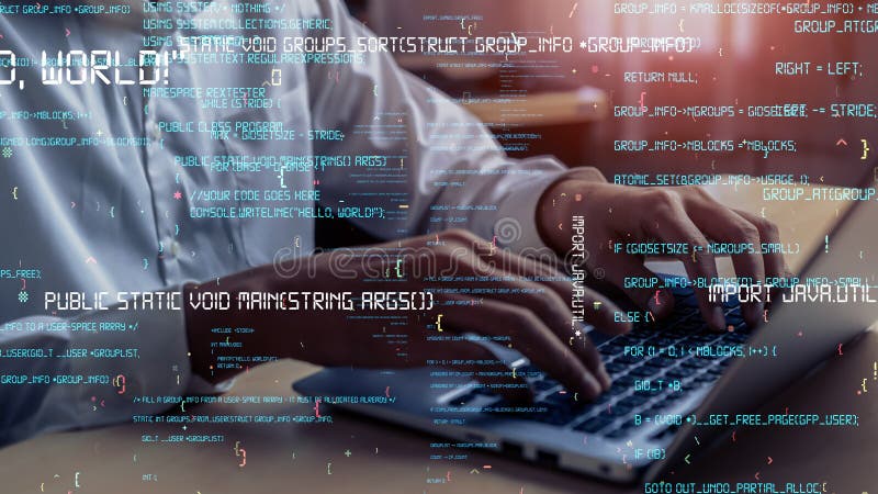 Conceptual Programming and Coding of Future Software Stock Image ...