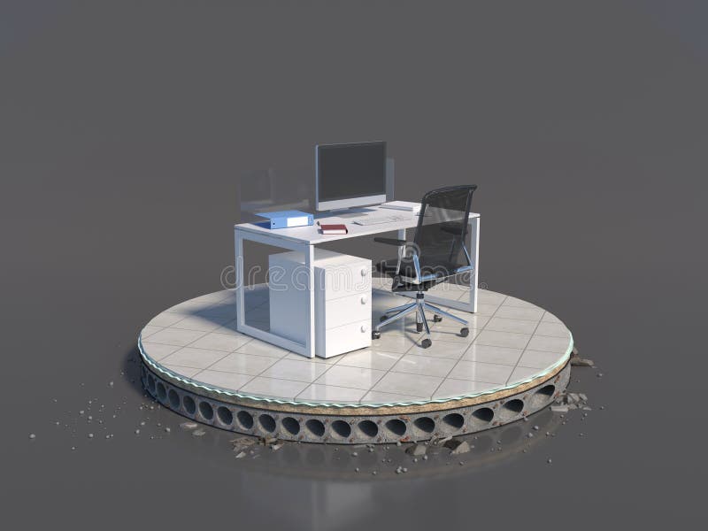 A Conceptual Project in Which the Floor of an Office Building is Cut in ...