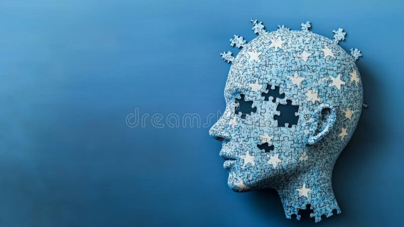 Conceptual Puzzle Head with Starry Thoughts Unlocking Potential Against ...