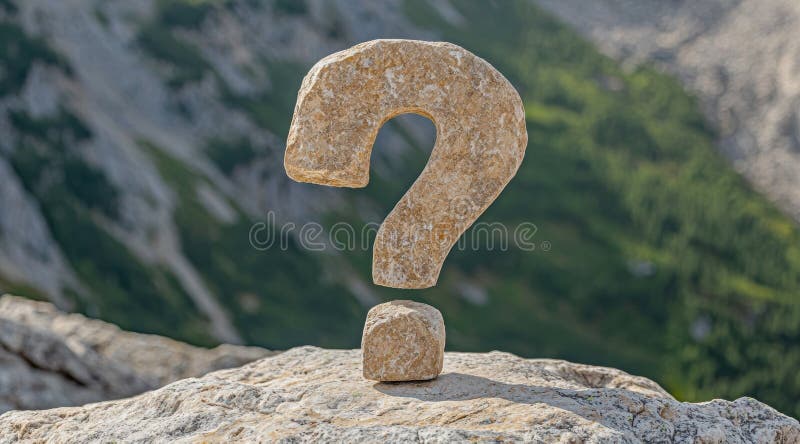 Conceptual Question Mark Made of Stone Stock Illustration ...