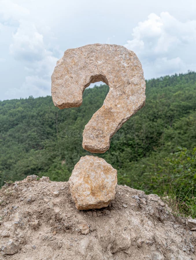 Conceptual Question Mark Made of Stone Stock Illustration ...