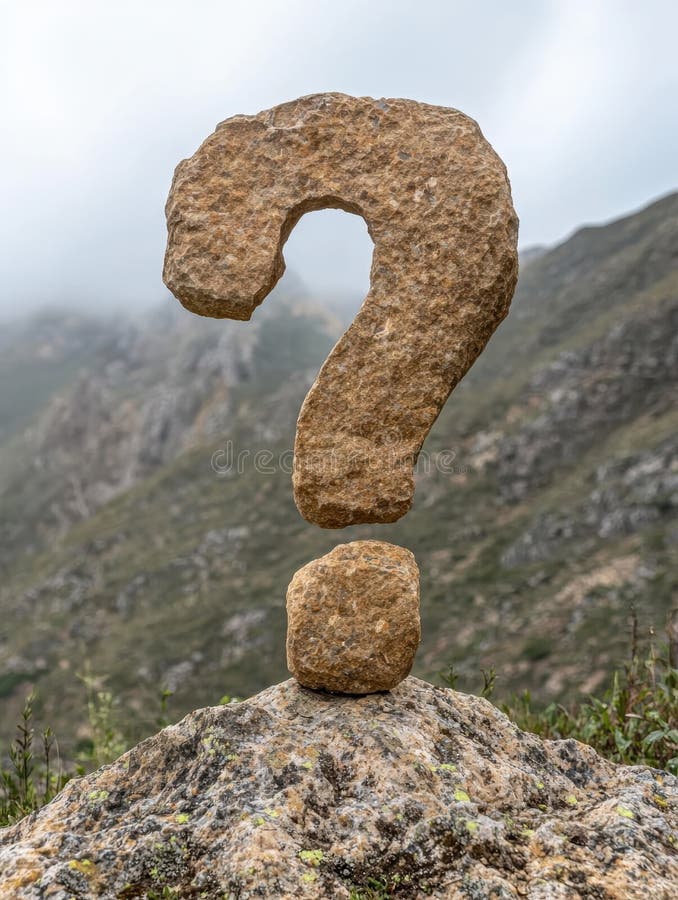 Conceptual Question Mark Made of Stone Stock Illustration ...