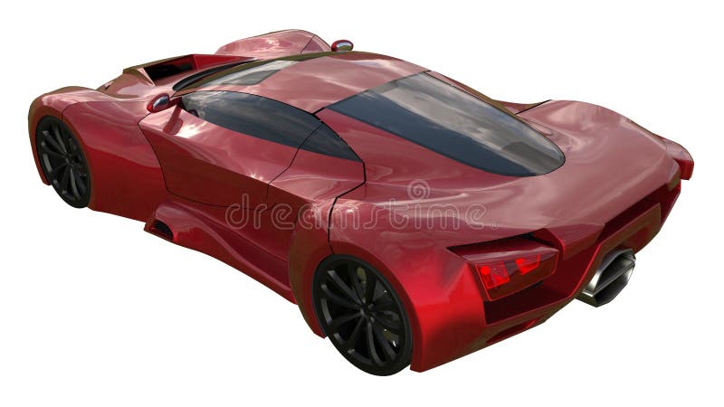 Conceptual Red Racing Cars. 3d Illustration. Stock Illustration ...