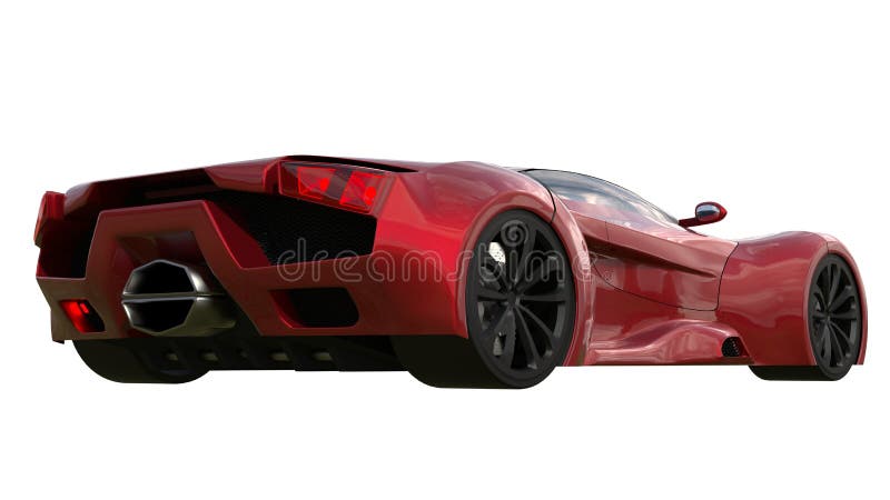 Conceptual Red Racing Cars. 3d Illustration. Stock Illustration ...