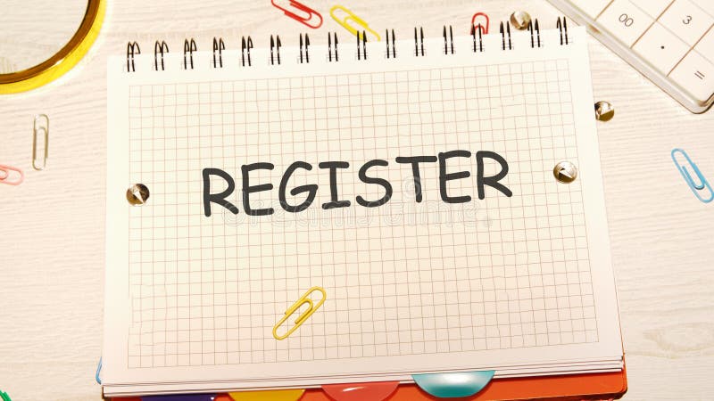 Conceptual Register Symbol. Copy Space Stock Photo - Image of space ...