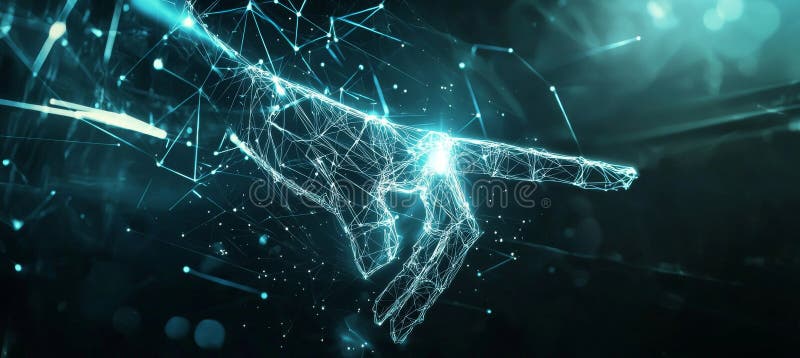 Conceptual Representation Of Blockchain Technology Ai Robot Hand Holding The Abstract