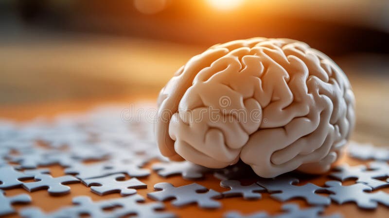 Conceptual Representation of Brain on Puzzle Pieces Symbolizing ...