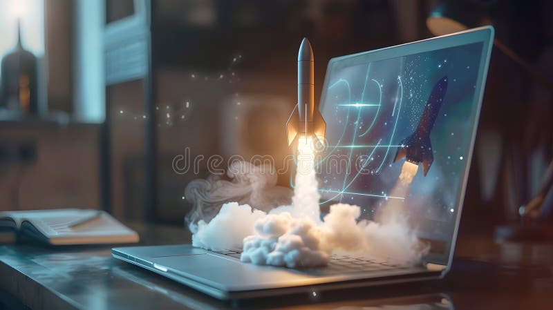 Conceptual Representation of a Creative Process on a Laptop with Visual ...