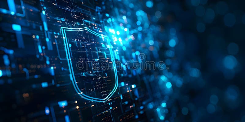Conceptual Representation of Cybersecurity with Digital Shield on a ...