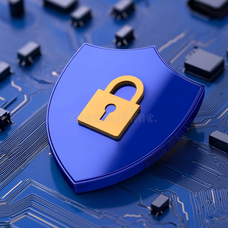 A Conceptual Representation Of Cybersecurity Featuring A Digital Lock Illuminated Circuits And