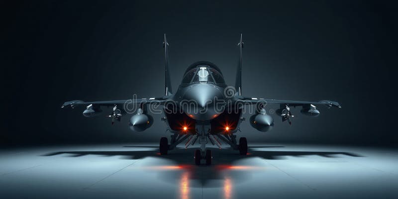 Conceptual Representation of the Frontal View of a Modern Dark Fighter ...