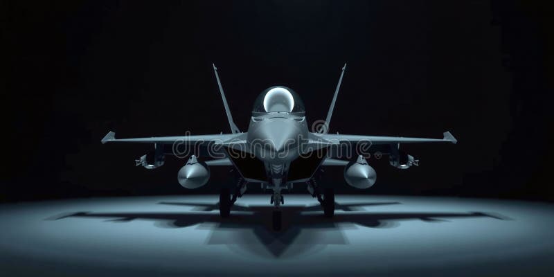 Conceptual Representation of the Frontal View of a Modern Dark Fighter ...