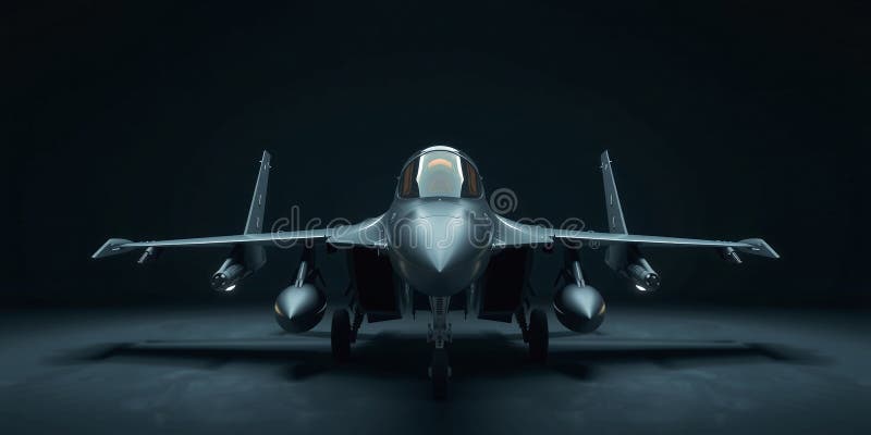 Conceptual Representation of the Frontal View of a Modern Dark Fighter ...