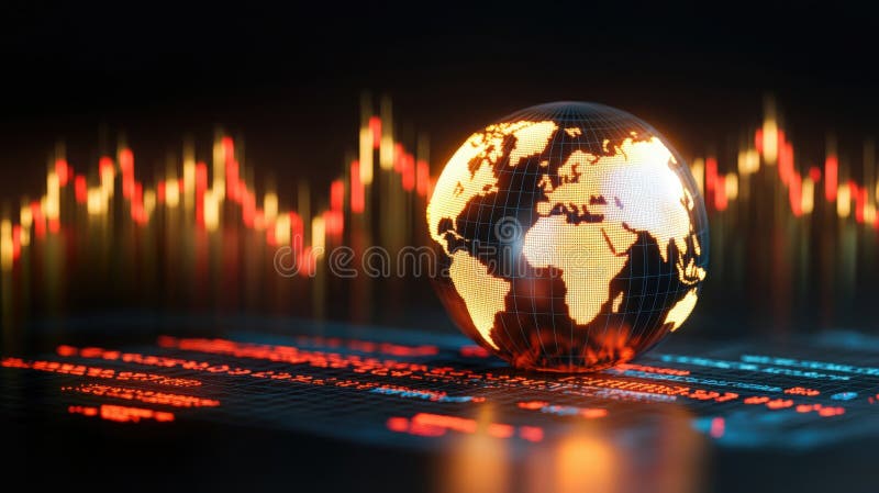 Conceptual Representation of Global Economic Slowdown with Globe Stock ...