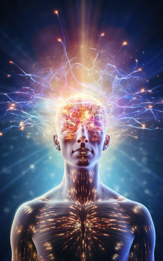 Conceptual Representation of Human Mind Power with Lightning and Energy ...