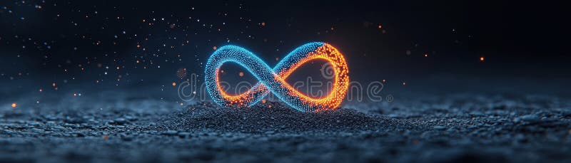 Conceptual Representation of Infinity Symbol with Glowing Particles on ...