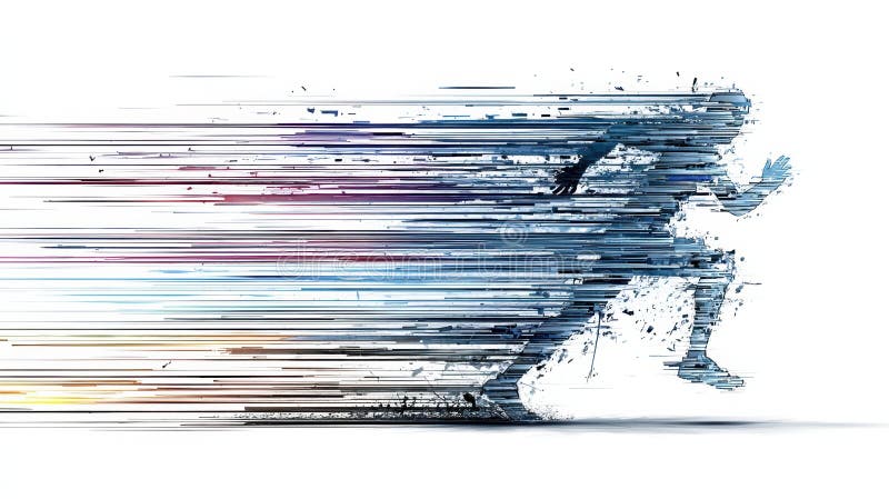 Conceptual Representation Runner Depicted Dynamic Motion Streaks Clean ...