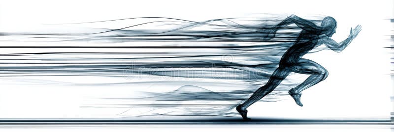 Conceptual Representation Runner Depicted Motion Streaks Clean White ...