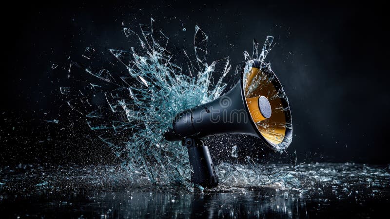 Conceptual Representation Shattered Megaphone in a Dark Setting of ...