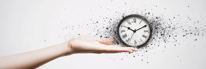 Conceptual Representation of Time Fading with a Clock Disintegrating in ...